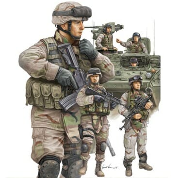 TRUMPETER - 1:35 scale - 00424 Modern U.S.Army Armor Crewman & Infantr ...